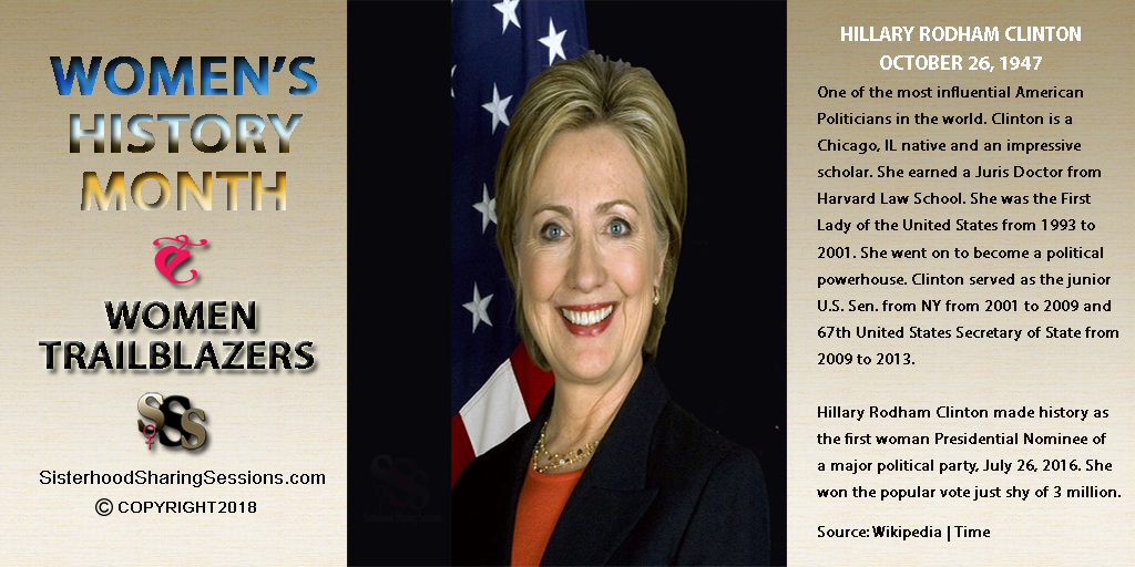WOMEN’S HISTORY MONTH | WOMEN TRAILBLAZERS SERIES-HILLARY RODHAM ...