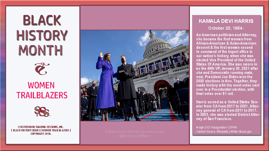 BLACK HISTORY MONTH | KAMALA HARRIS-WOMEN TRAILBLAZERS SERIES – Power ...